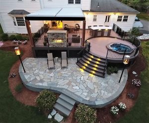 10 Best Wood Deck and Stone Patio Combination Ideas