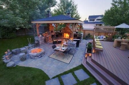 10 Best Wood Deck and Stone Patio Combination Ideas